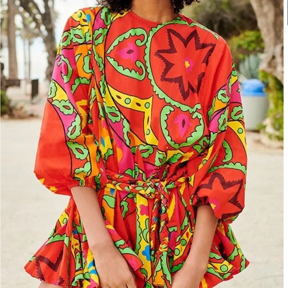 RHODE | Dresses | Rhodes Vibrant Multicolor Patterned Dress Xs | Poshmark